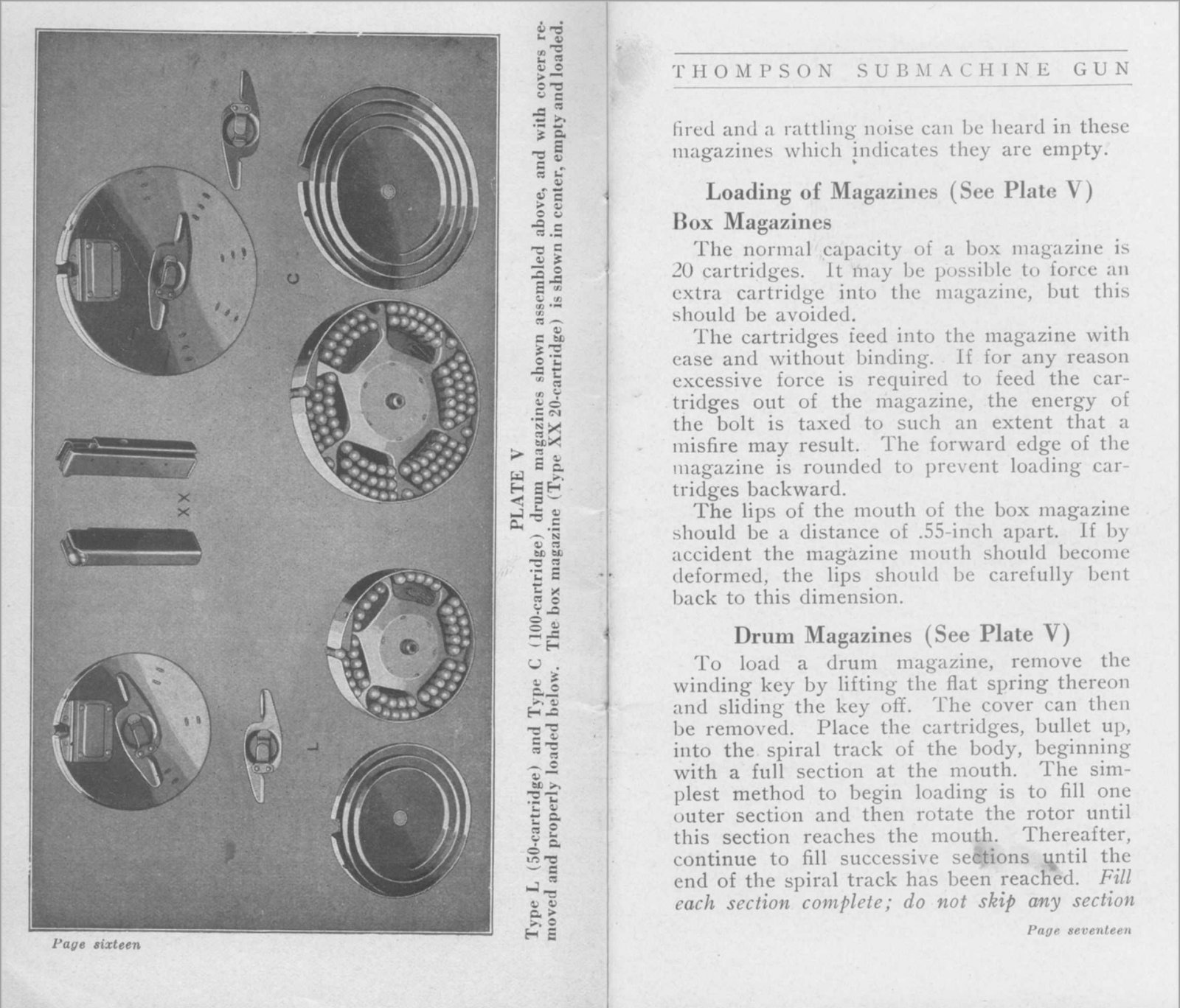 64 Page 1921 1928 1929 HANDBOOK OF THE THOMPSON SUBMACHINE GUN Manual ...