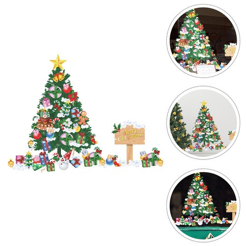 1 Sheet Christmas Tree Gift Wall Decal Window Sticker Decor | eBay ...