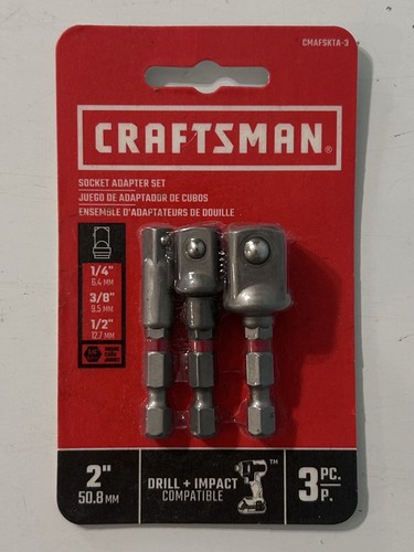 Craftsman Hex To Square Socket Adapter Adaptor Set 3pc 1/4”3/8”1/2” | eBay