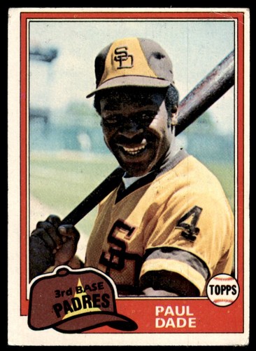 1981 Topps Baseball Card Paul Dade San Diego Padres #496 | eBay