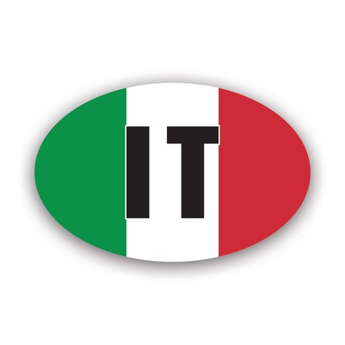 Italy Oval Sticker Decal - Weatherproof - italian flag country code ...