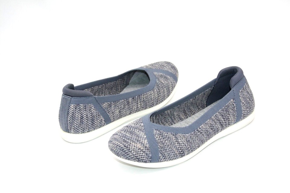 Clarks Women's Carly Wish Ballet Flat Blue Grey Knit 261-56953 SIZE 7 ...