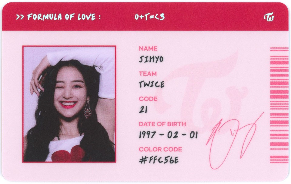 TWICE FORMULA OF LOVE SCIENTIST ID CARD OFFICIAL PHOTOCARD PAD | eBay