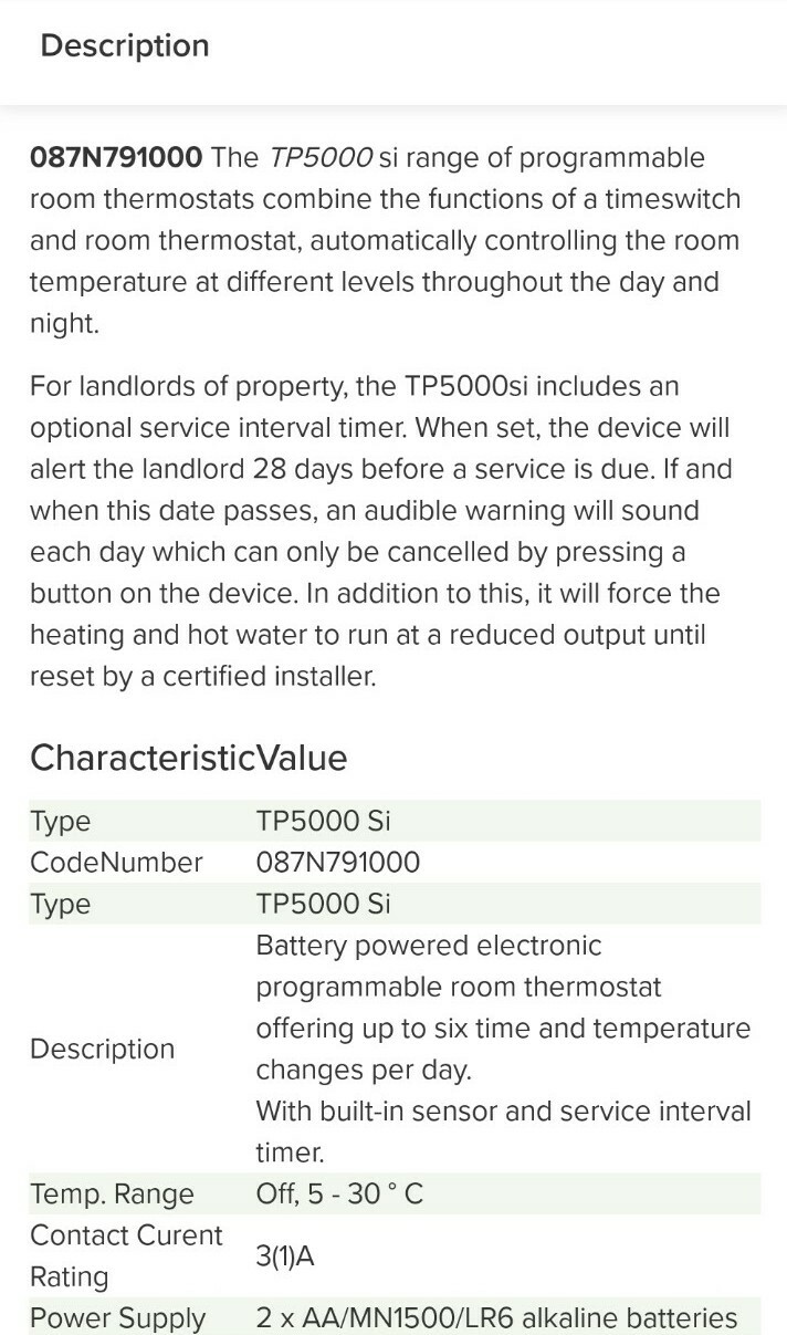 Danfoss TP5000SI PROGRAMMABLE THERMOSTAT HARDWIRED 5/2 DAY,CHRONO ...