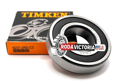 TIMKEN 6207 2RS C3 DEEP GROOVE BALL BEARING, RUBBER SEALED 35x72x17mm ...
