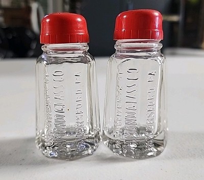 Diamond Glass Co Salt & Pepper Shakers - Plastic Red Cap Royersford Pa ...