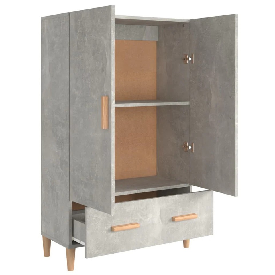 Modern Wooden Highboard Storage Cabinet Unit With 2 Doors & Drawer Wood ...
