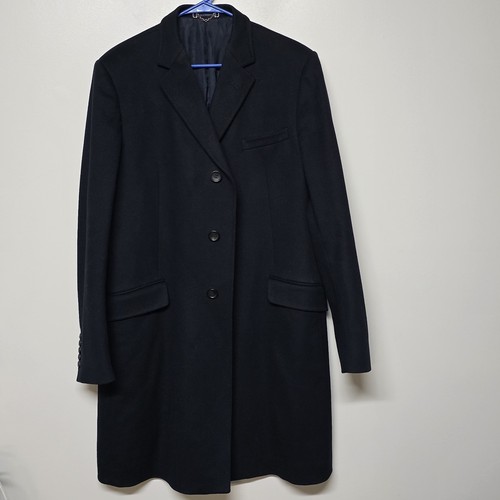 Gucci Men’s 100% Wool Overcoat Coat 50R Black Switzerland Logo Buttons ...