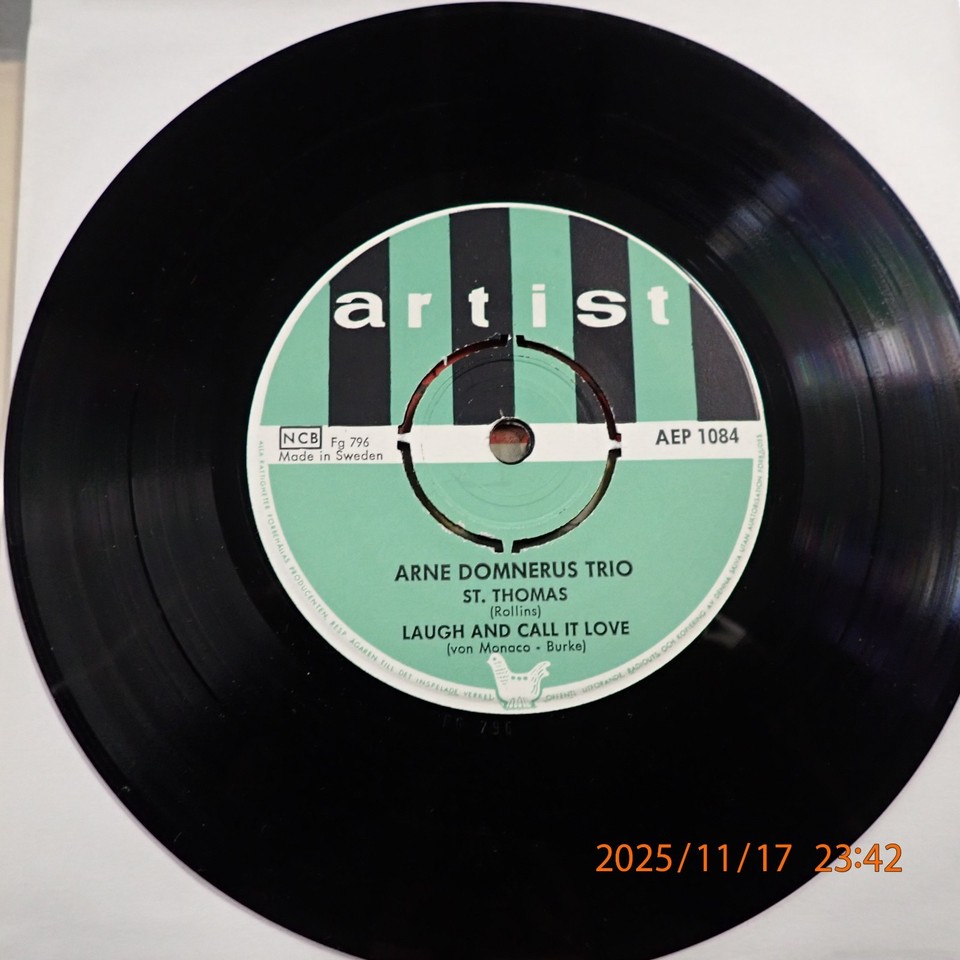 NM Arne Domnérus ‎Trio Rund Funk Artist AEP 1084 Vinyl 7", 45 EP 1960 ...