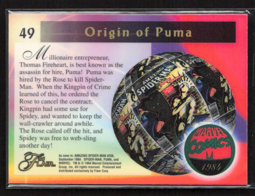 1994 Flair #49 Puma Vs Spidey EX | eBay