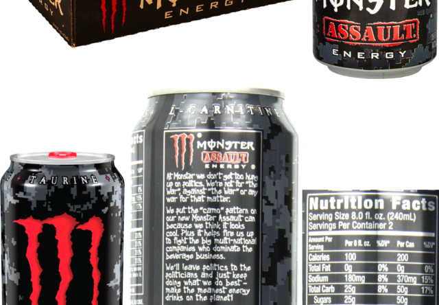 Monster Assault Refreshing Energy Drinks Cool Powerful Beverages 16 Oz ...