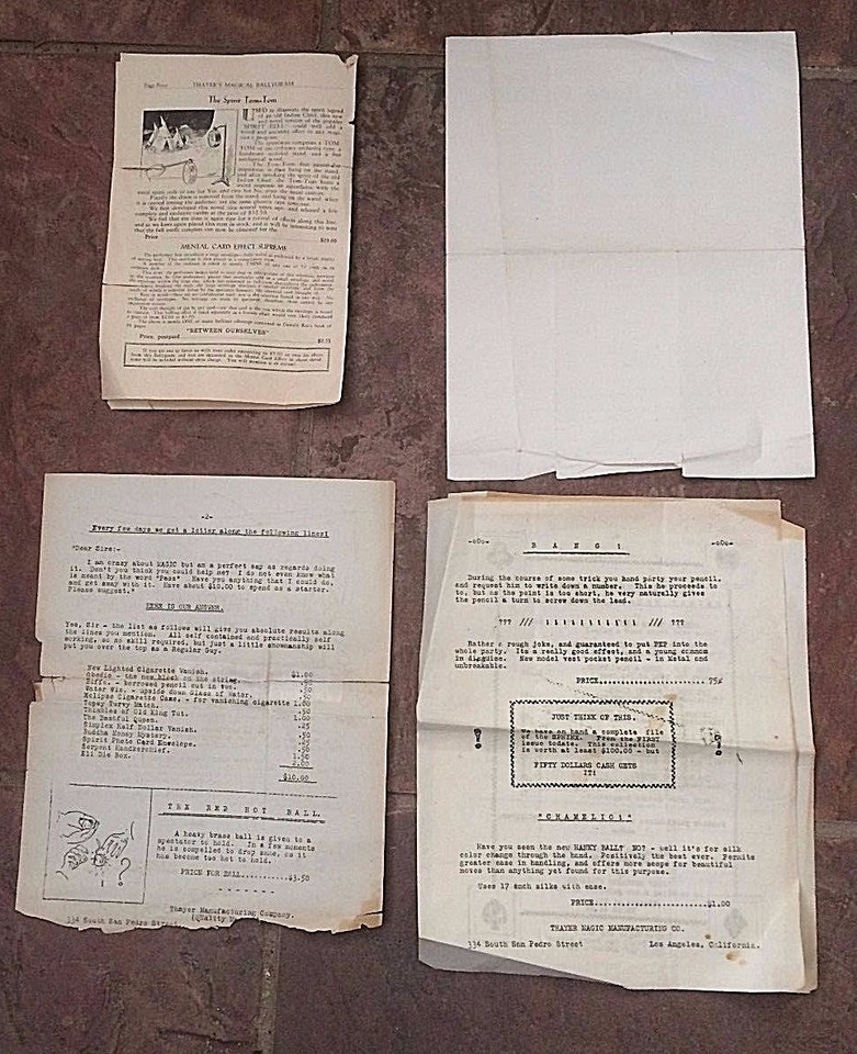 THAYER'S MAGIC VERY EARLY BALLYGRAM 2 & 33 & TARBELL ROPE MYSTERY ...