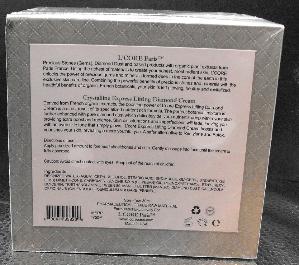 L'CORE Paris CRYSTALLINE Express Lifting Diamond Cream 1oz MSRP $750 | eBay