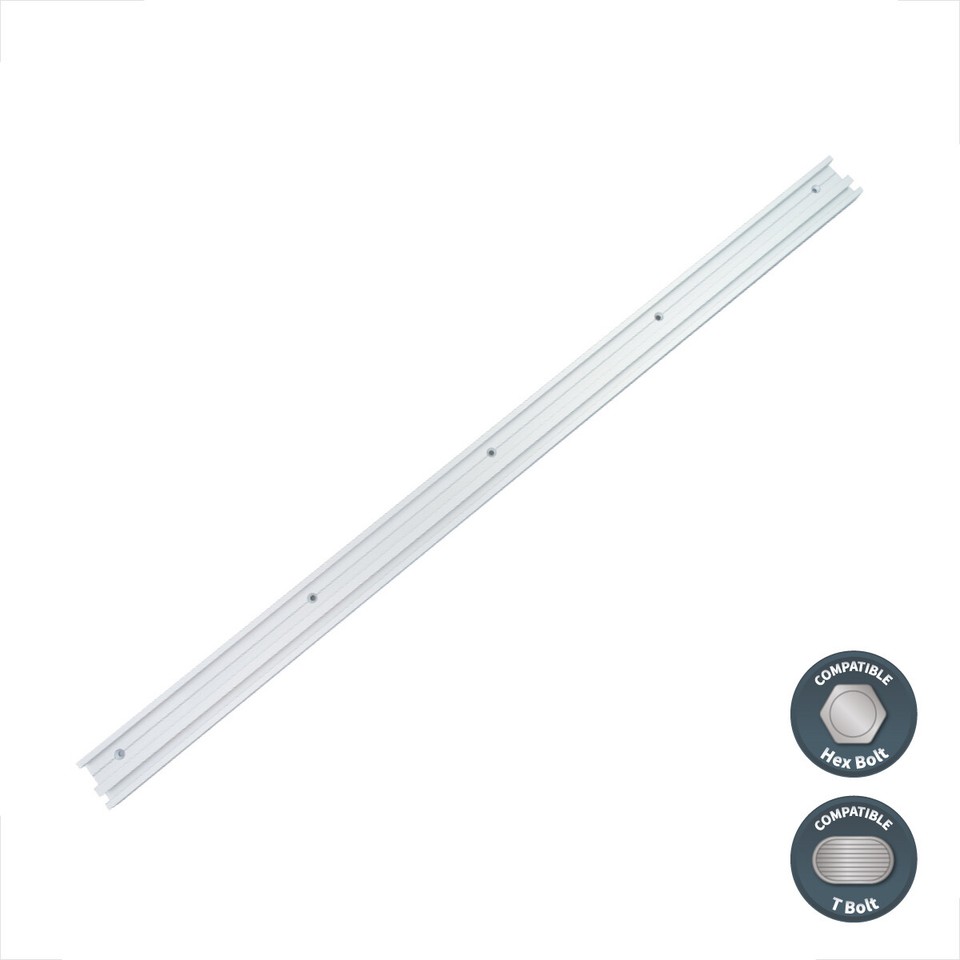 POWERTEC 32" Aluminum Combo T-Track Miter Track Dual Track Rail (71359 ...