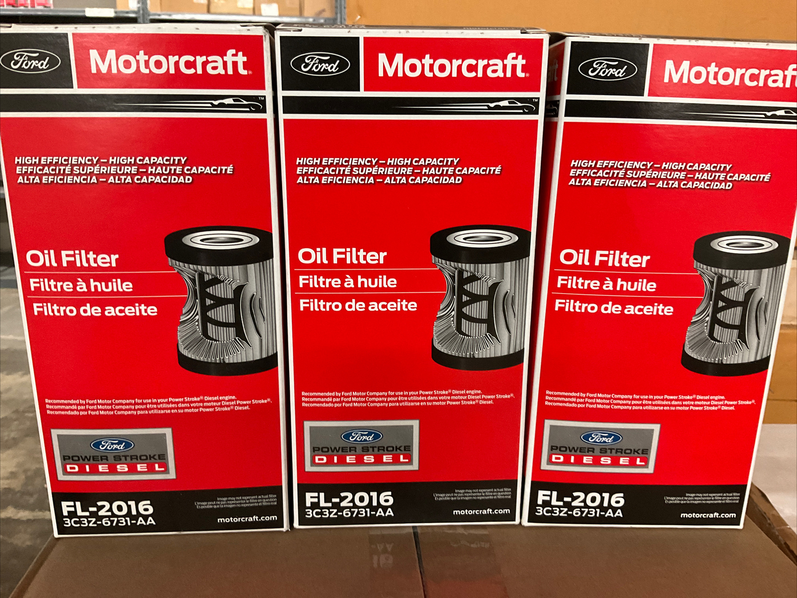 GENUINE MOTORCRAFT OEM 6.0 LITER DIESEL OIL FILTER FL-2016 (NEW) SET OF ...
