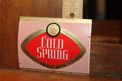 Vintage Beer Label Cold Spring | eBay