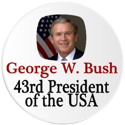 George W Bush 43rd President of the USA - 3 Pack Circle Stickers 3 Inch ...