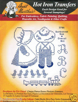 Sunbonnet Sue Overall Bill #3795 Aunt Martha's Embroidery Transfer ...