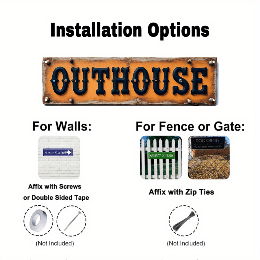 Vintage OUTHOUSE Metal Sign Rustic Farmhouse Wall Decor for Country ...