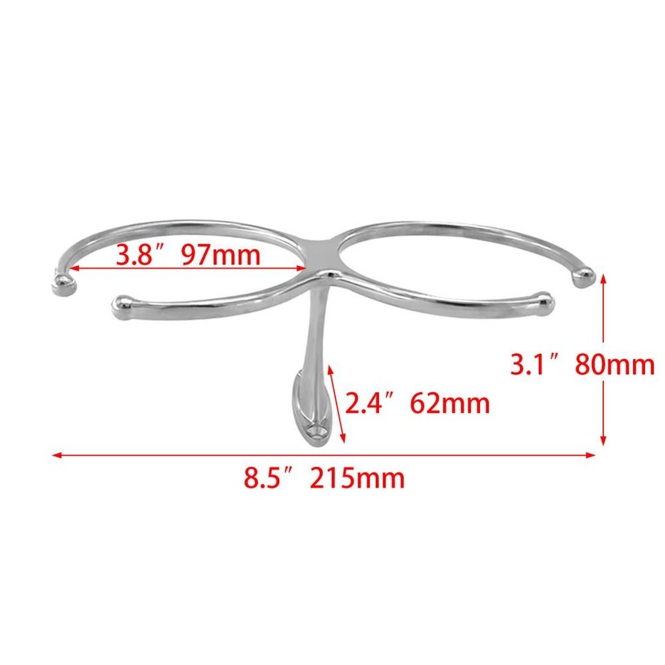 Stainless Steel Open Double Ring Cup Holder Bottle Mount Stand for Boat ...