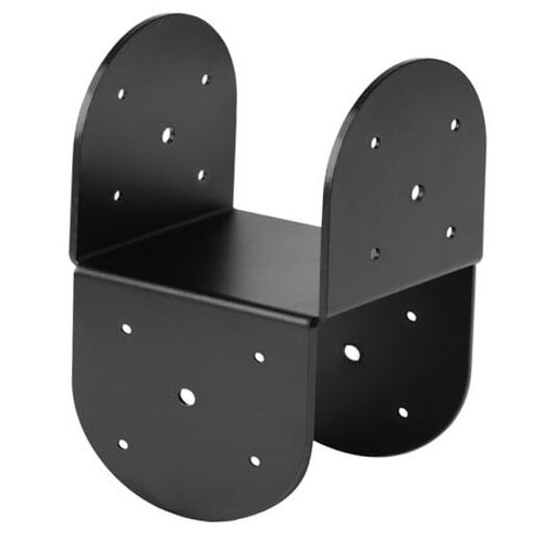 2 Pcs Black 6x6 Post Cap Tie Bracket,11 Gauge(3.2 mm Thick) Deck Post ...