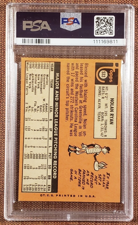 1969 Topps #533 Nolan Ryan New York Mets Baseball Card PSA 5 / DNA 10 AUTO | eBay