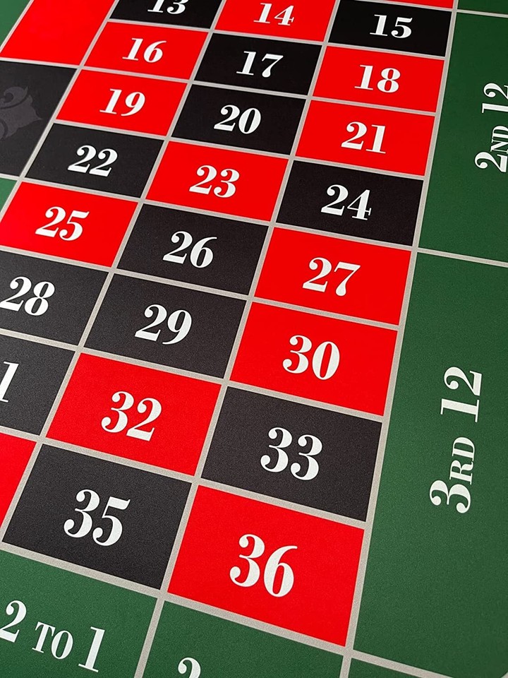 GMC Deluxe 900mm x 1800mm x 4mm Roulette Table Top Casino Mat Board ...