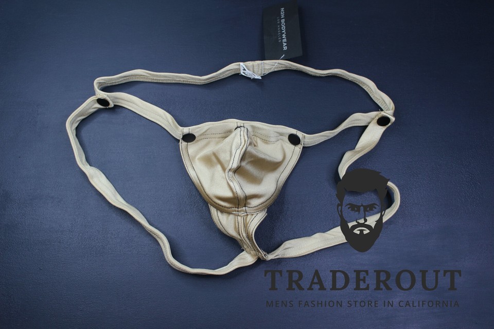 N2N Bodywear Men beige color Titan nylon swim gym jockstrap underwear M ...