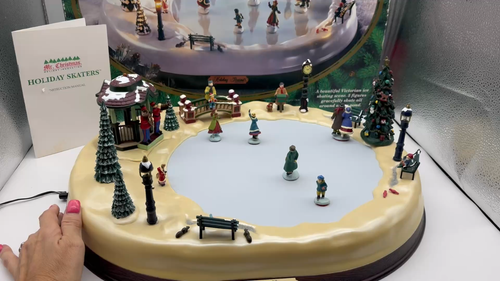 Complete Mr. Christmas Holiday Skaters 1890 Victorian Ice Skating Rink ...
