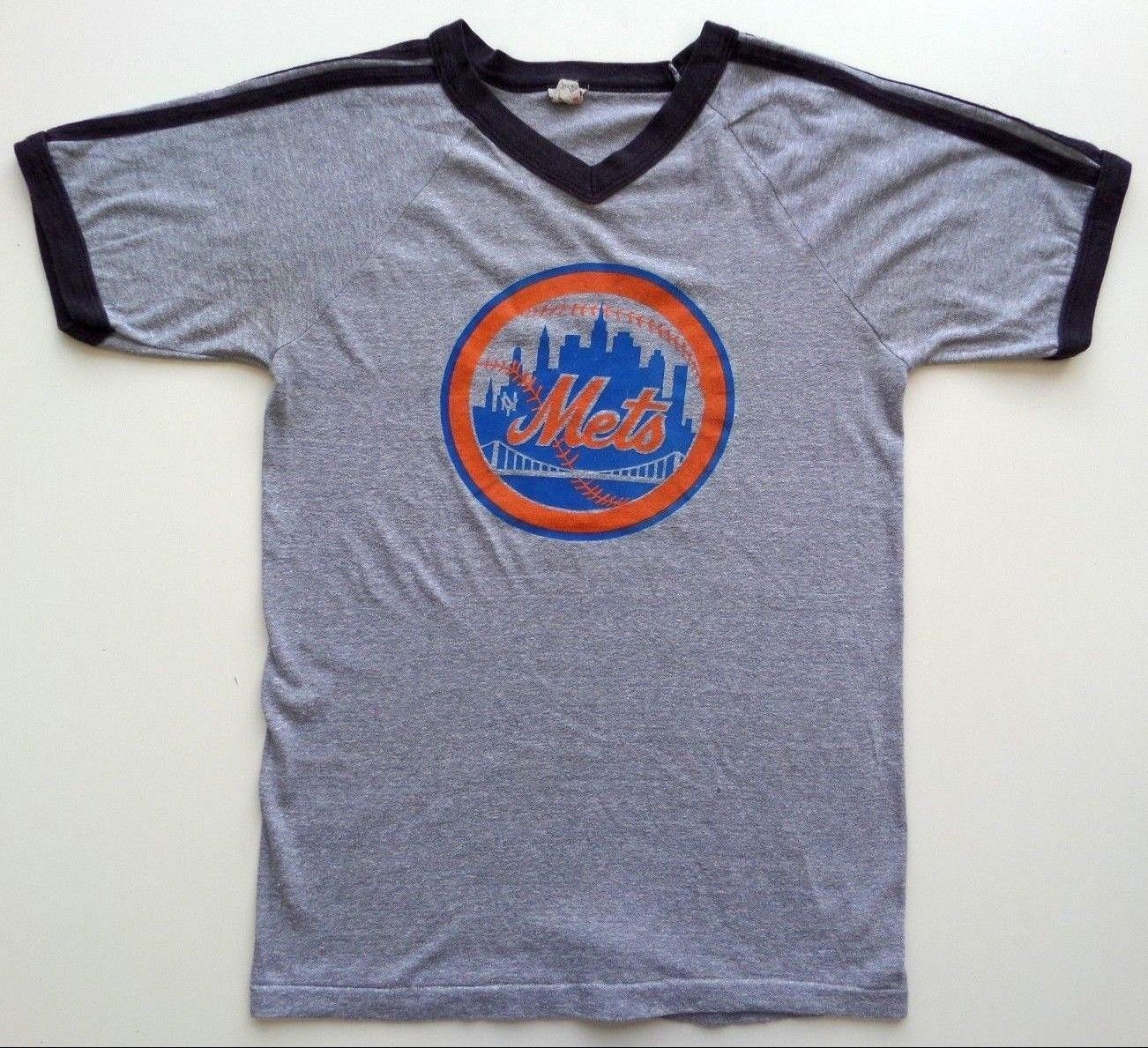 Vintage NY Mets Baseball 80's 90's Super Soft Gray T Shirt | eBay