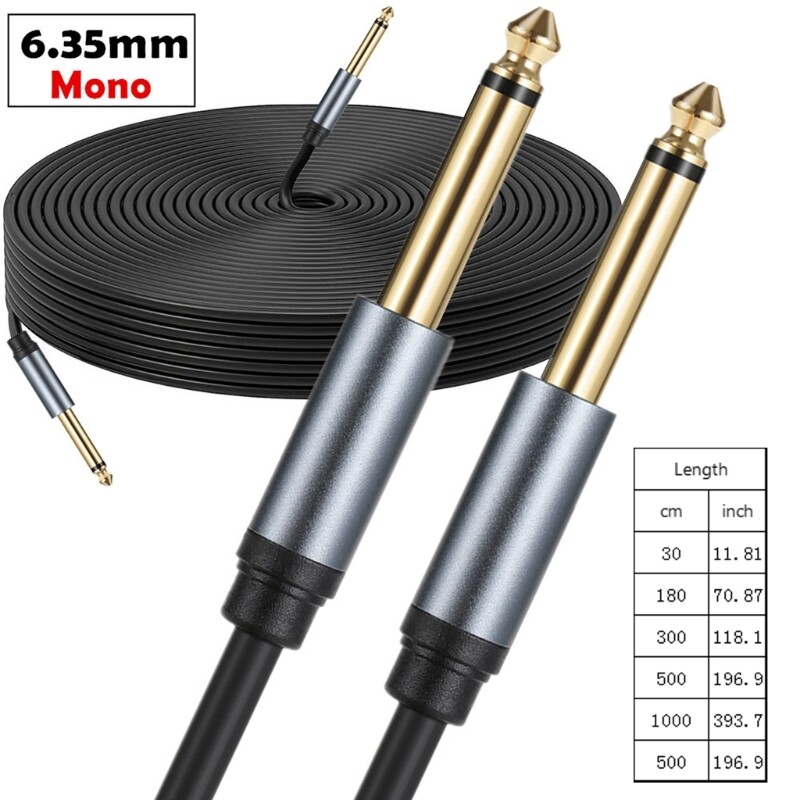 6.35mm Guitar Cable Cord 6.35mm Mono Port 4 TS Connection Line Reliable ...