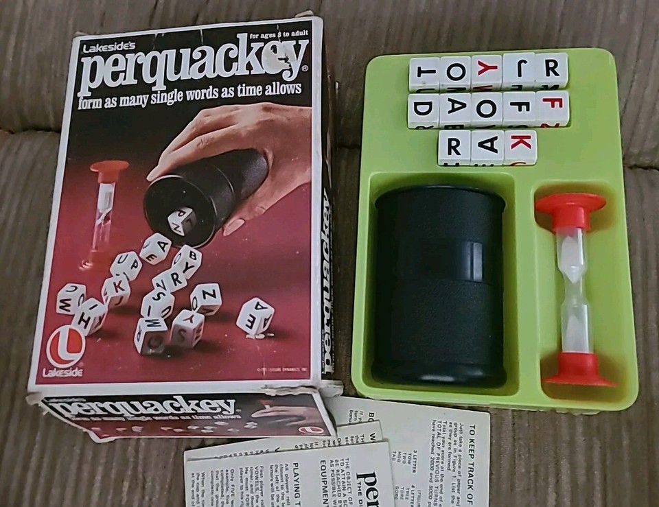 Vintage Perquackey Dice Game 1975 Lakeside Toys Word Spelling Game | eBay