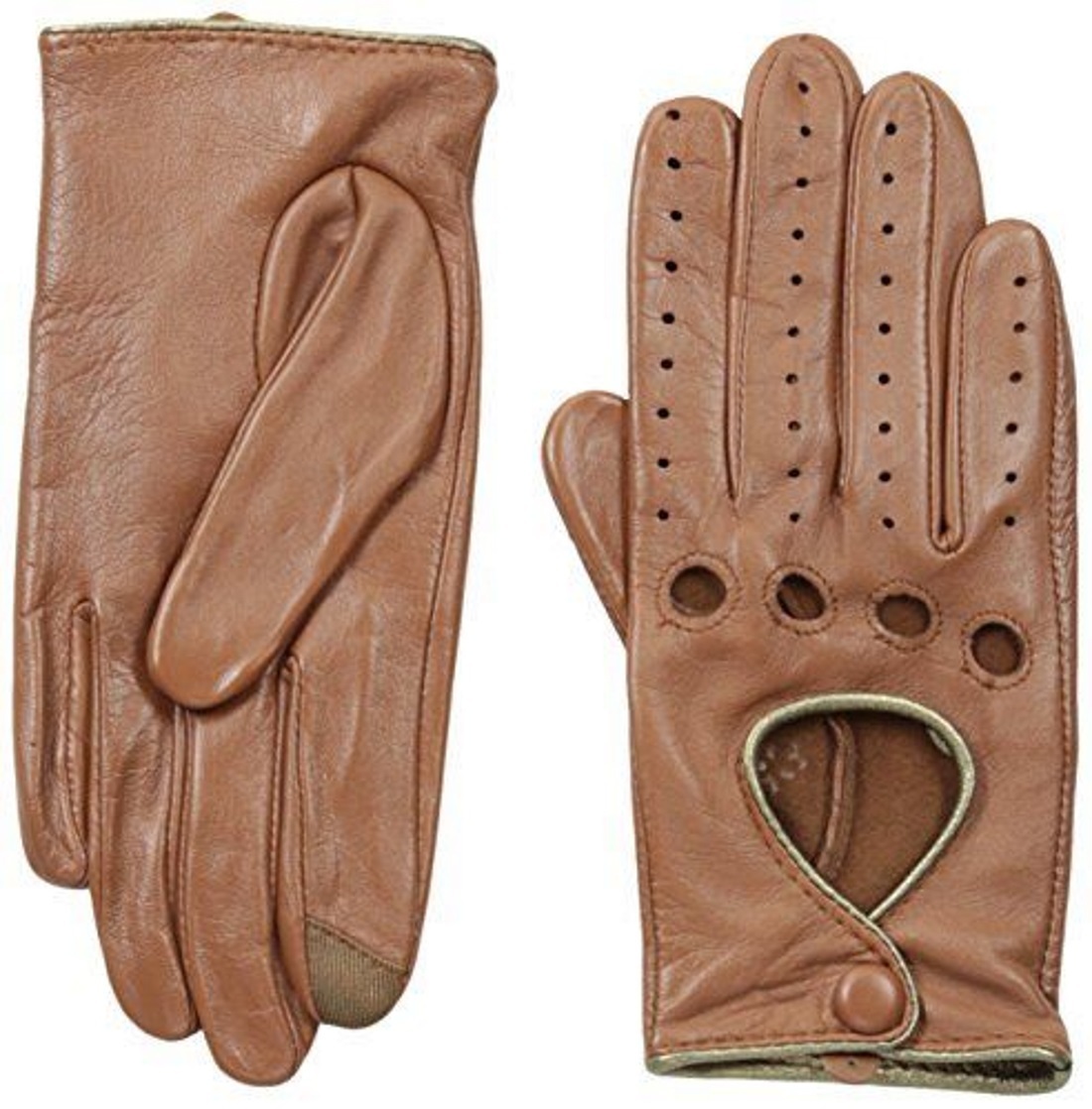 Touchpoint Smartphone Women's Driver Genuine Leather Gloves Saddle ...