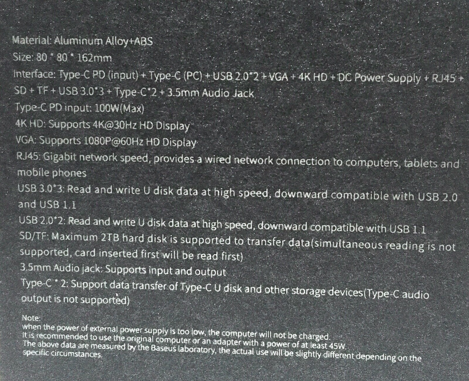 Baseus Surface Go Docking Station, 16 in 1 USB C HDMI Adapter for ...