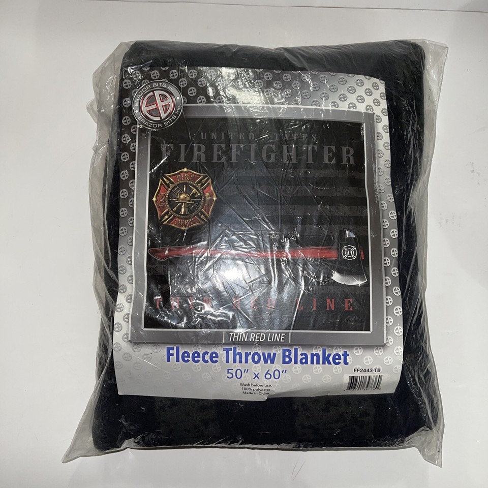 Firefighter throw blanket Thin Red Line 50”x 60” new | eBay