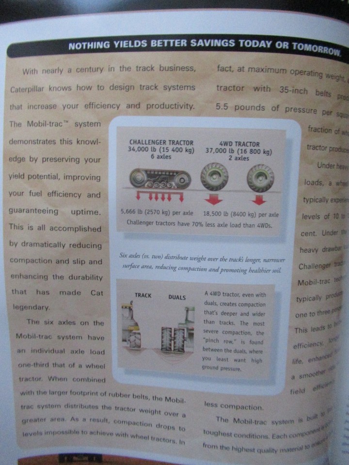 2001 CAT Caterpillar Challenger Tractor Brochure Models 65E 75E 85E 95E ...