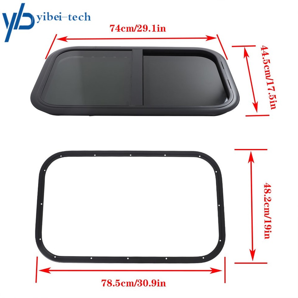 12"/14"/15"/18" W × 22"/24"/16"/30" H RV Camper Window Vertical Slider ...