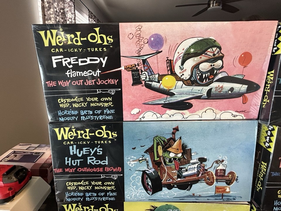 6 Hawk Weird-Ohs Car-icky-tures Model Lot Digger Drag Hag Freddy Flame ...