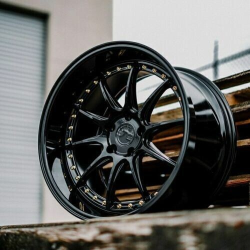 19" AodHan DS07 Wheels 19x9.5 +22 / 19x11 +22 5x114.3 Gloss Black Rims ...
