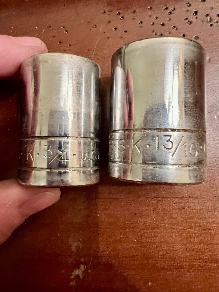 Vintage SK Tools Socket SAE 1/2 Drive Large Set 41166 Metal Box 13 ...