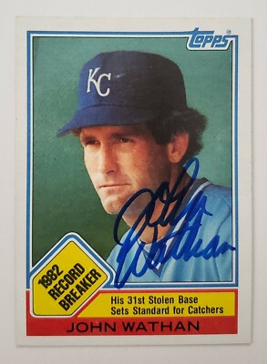 John Wathan Signed 1983 Topps #6 Baseball Card Kansas City Royals MLB ...