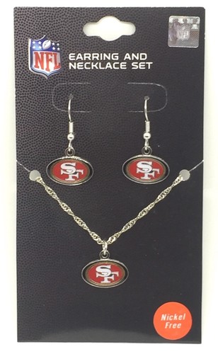 NFL San Francisco 49ers J Hook Earring and Pendent Necklace Set | eBay