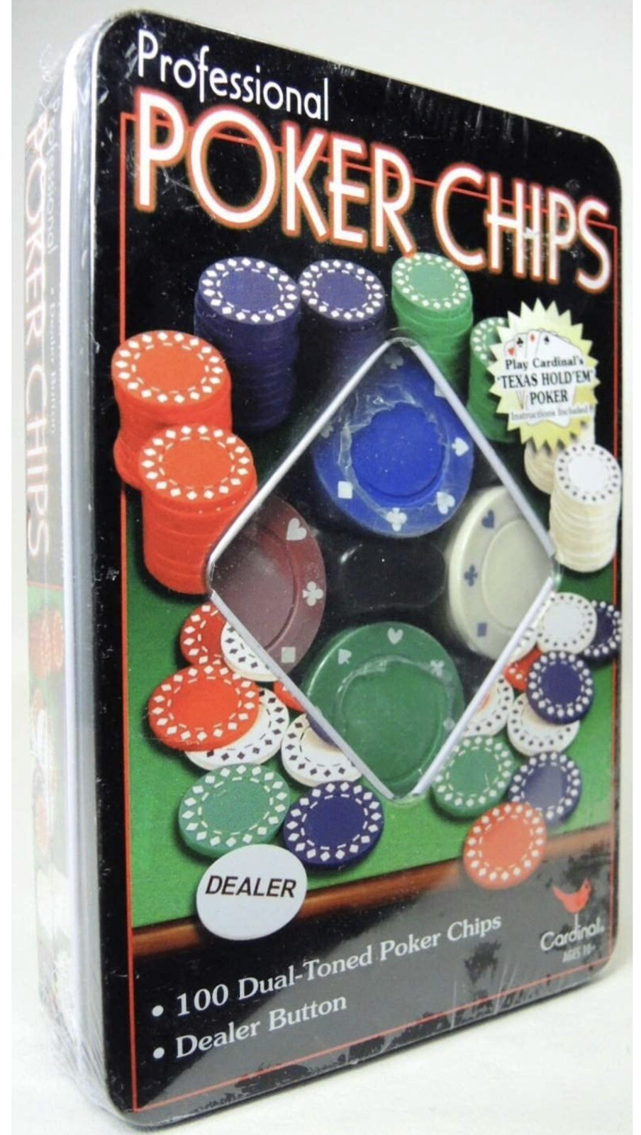 CARDINAL PROFESSIONAL 100 POKER CHIPS - Heavy Weight / Dual Toned. “NEW ...