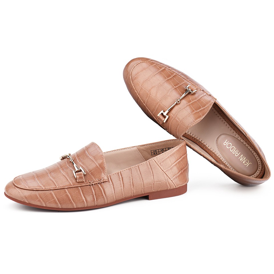 Womens Leather Penny Loafers Fashion Slip on Driving Flats Casual ...