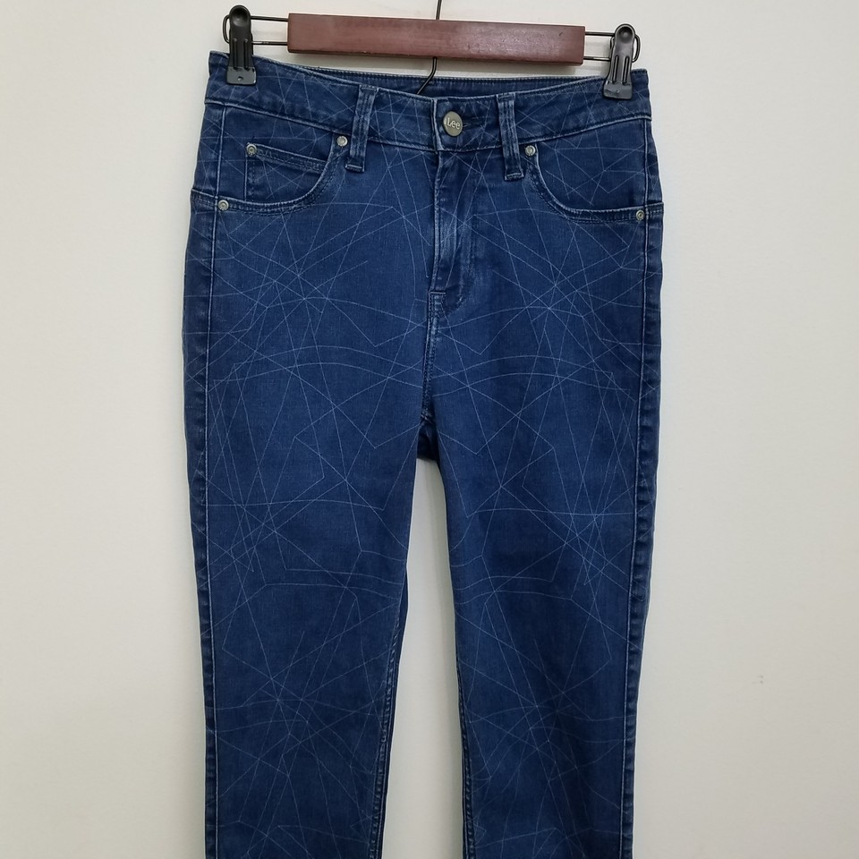 Lee Body Optix Jeans Womens 24 Dark Wash Geometric Stretch Skinny ...