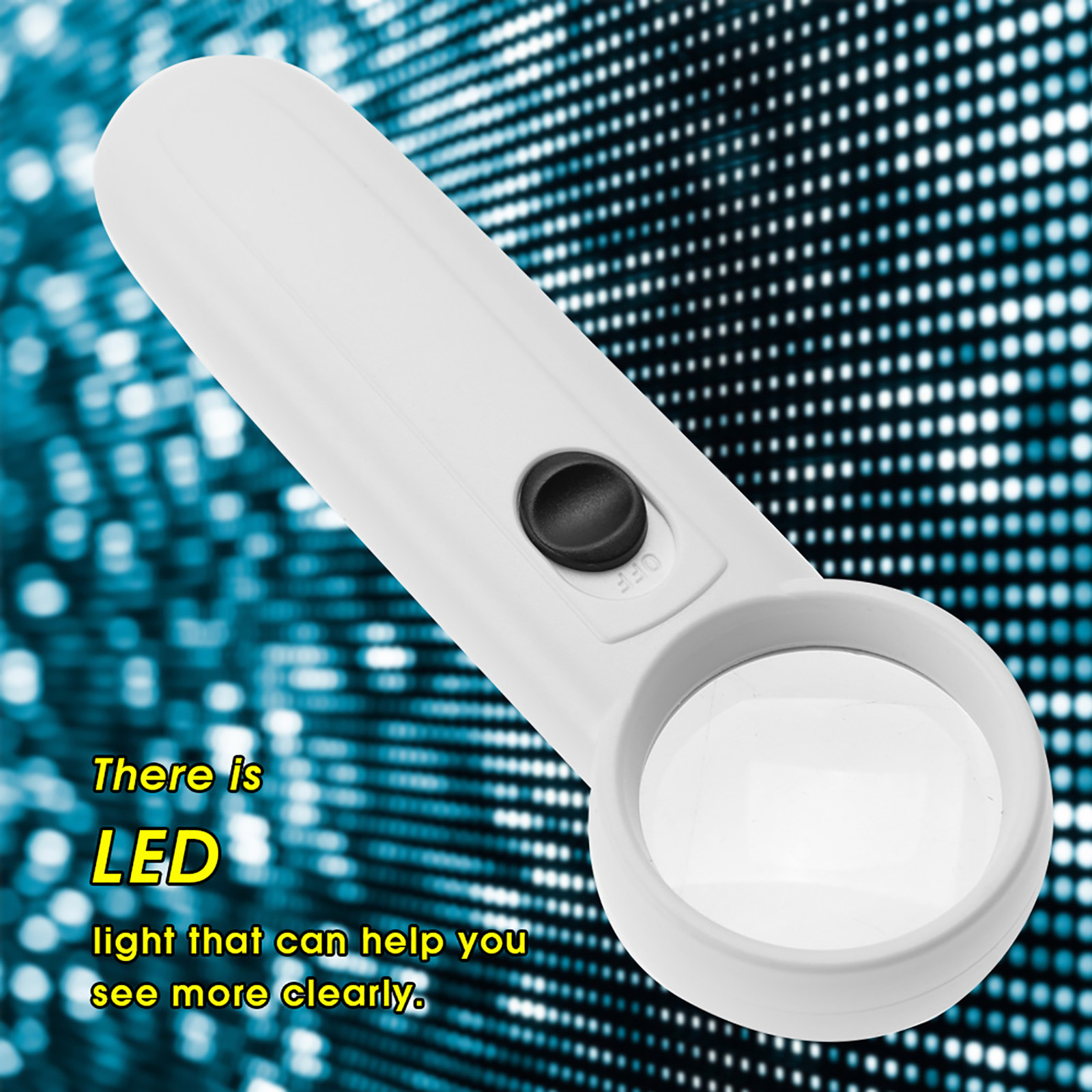 MG6B-2 15X Handheld LED Lighting ABS Plastic Case Magnifying Glass ...