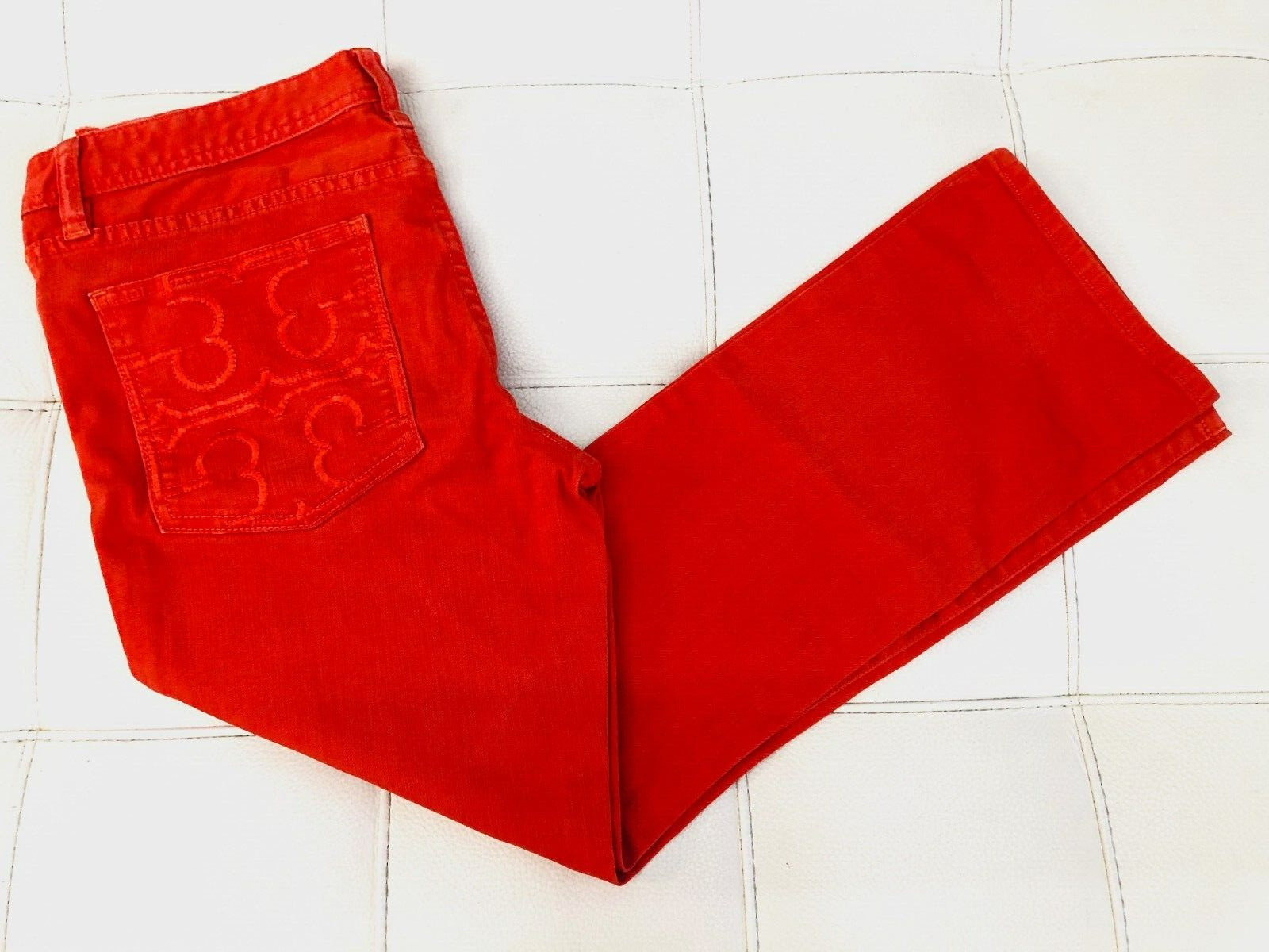 Tory Burch Orange Color Heavy Embroidered Packets Cro… - Gem