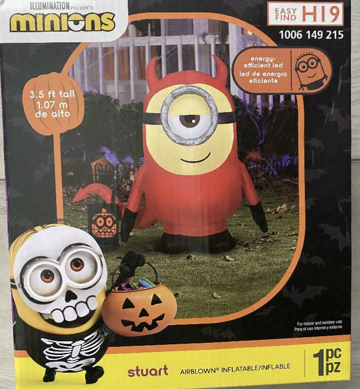 Minions Stuart Red Devil Inflatable Halloween Airblown 3.5ft Gemmy ...