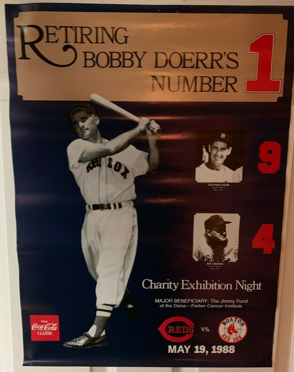May 18, 1988 Boston Red Sox Bobby Doerr Number Retirement Night Poster ...