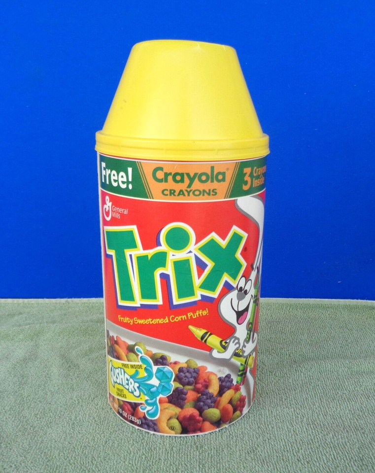1993 General Mills Series 15 Trix Cereal Container w/ Crayola Crayons ...